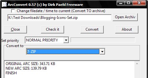 ArcConvert, the archive file format converter